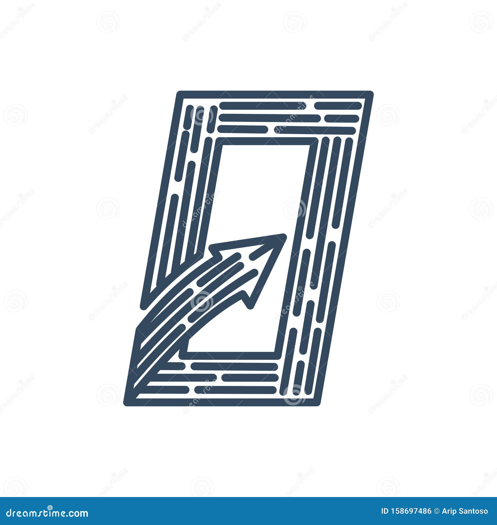 Rectangle Arrow Direction Collection Vector Outline Stock Vector ...