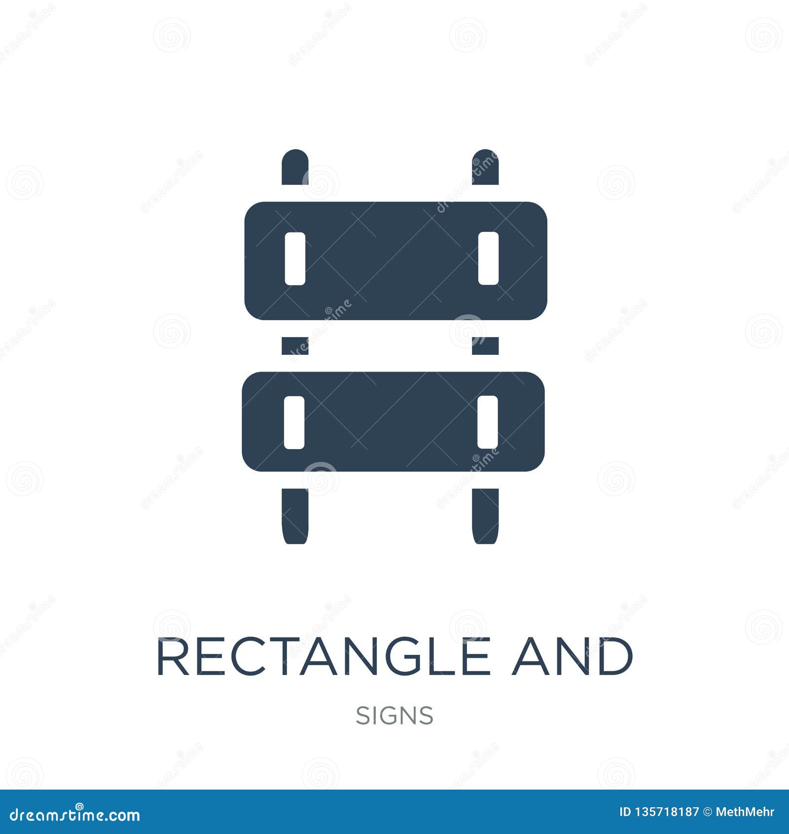 Rectangle and Arrow Icon in Trendy Design Style. Rectangle and Arrow ...