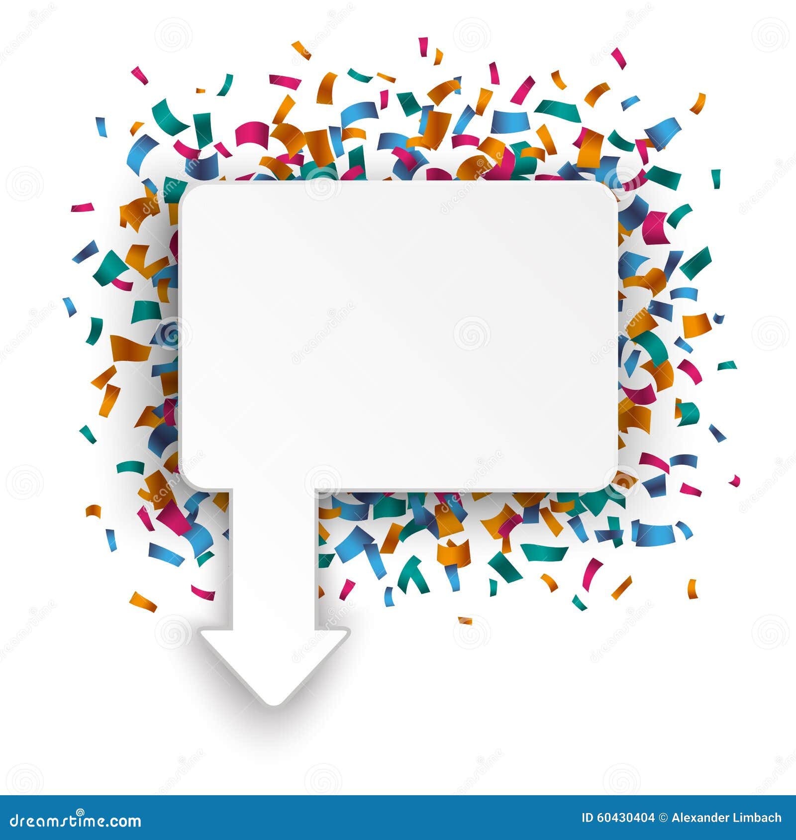 Rectangle Arrow Pointer Confetti Stock Vector - Illustration of jubilee ...