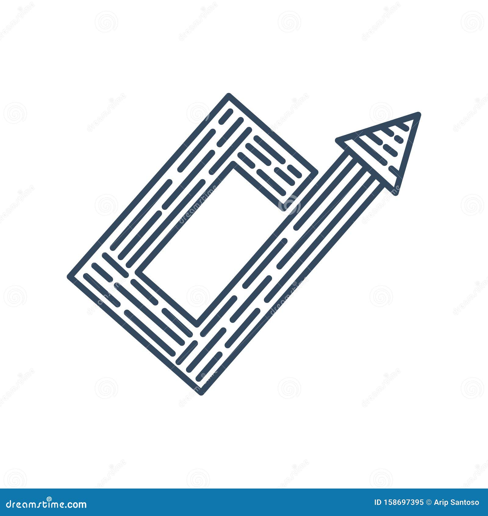 Rectangle Arrow Up Direction Collection Vector Outline Stock Vector ...