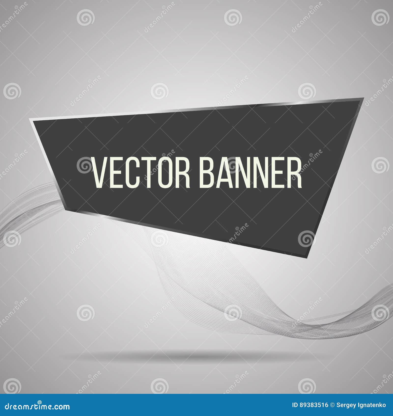 Rectangle Asymmetrical Banner White Metal Frame on a Gray Background ...