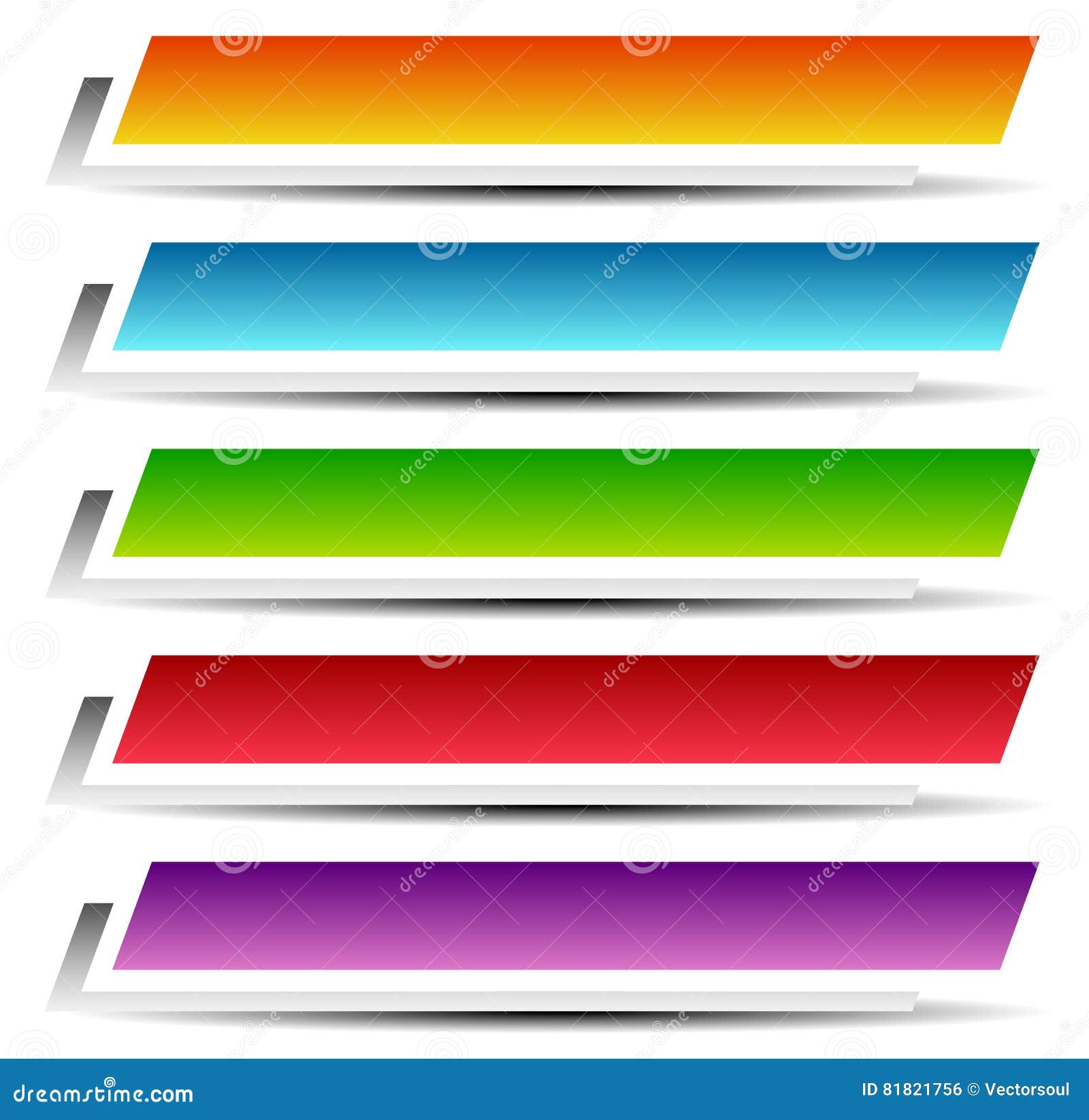 Rectangle Banners / Buttons / Labels in Several Color Stock Vector ...