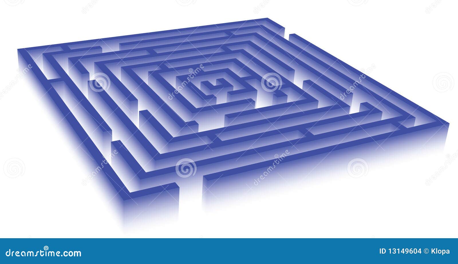 Rectangle blue maze stock illustration. Illustration of beginnings ...