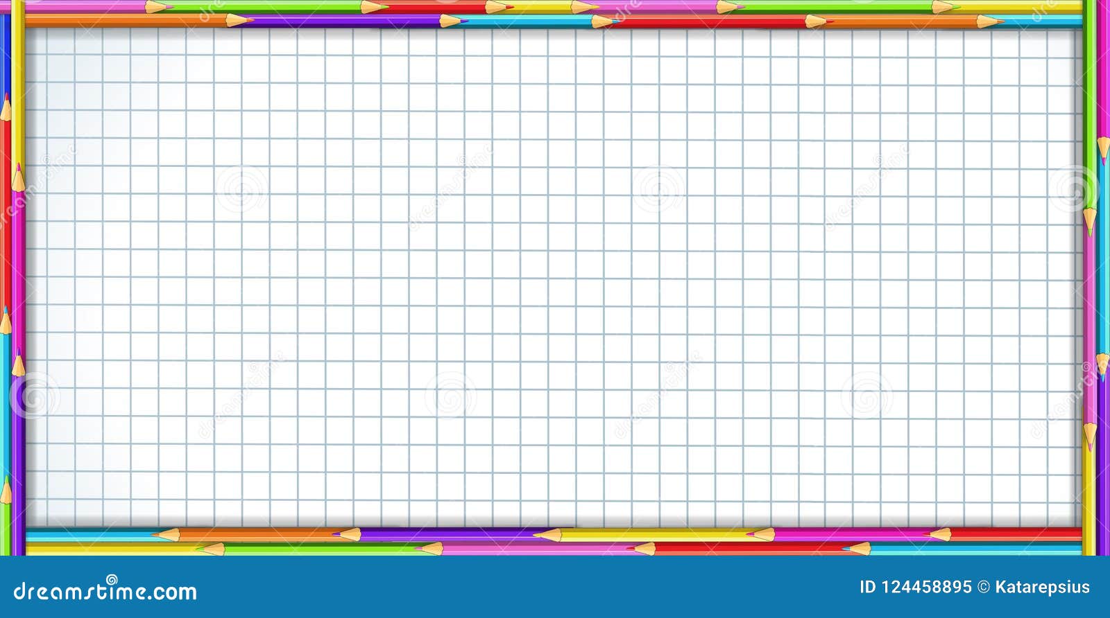 Rectangle Border Frame Made of Multicolor Wooden Pencils Stock Vector ...