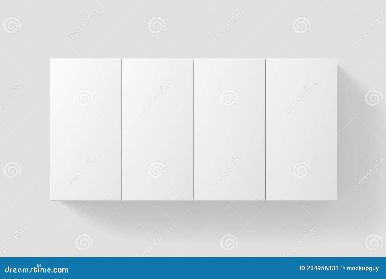 Rectangle Box White Blank Mockup Stock Illustration - Illustration of ...