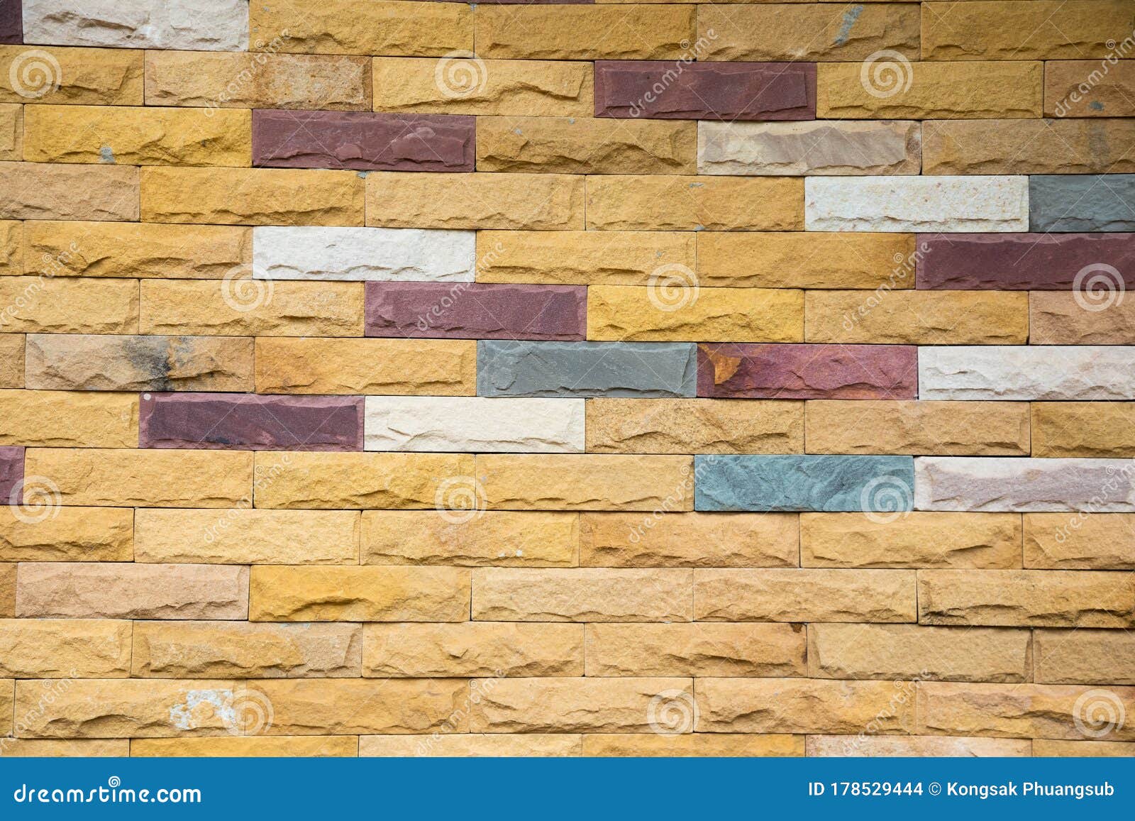 Rectangle Brick Block Wall Background and Texture. Painted in Red Stock ...