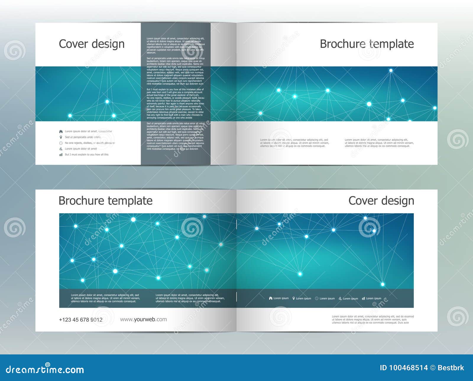 Rectangle Brochure Template Layout, Cover, Annual Report, Magazine in ...
