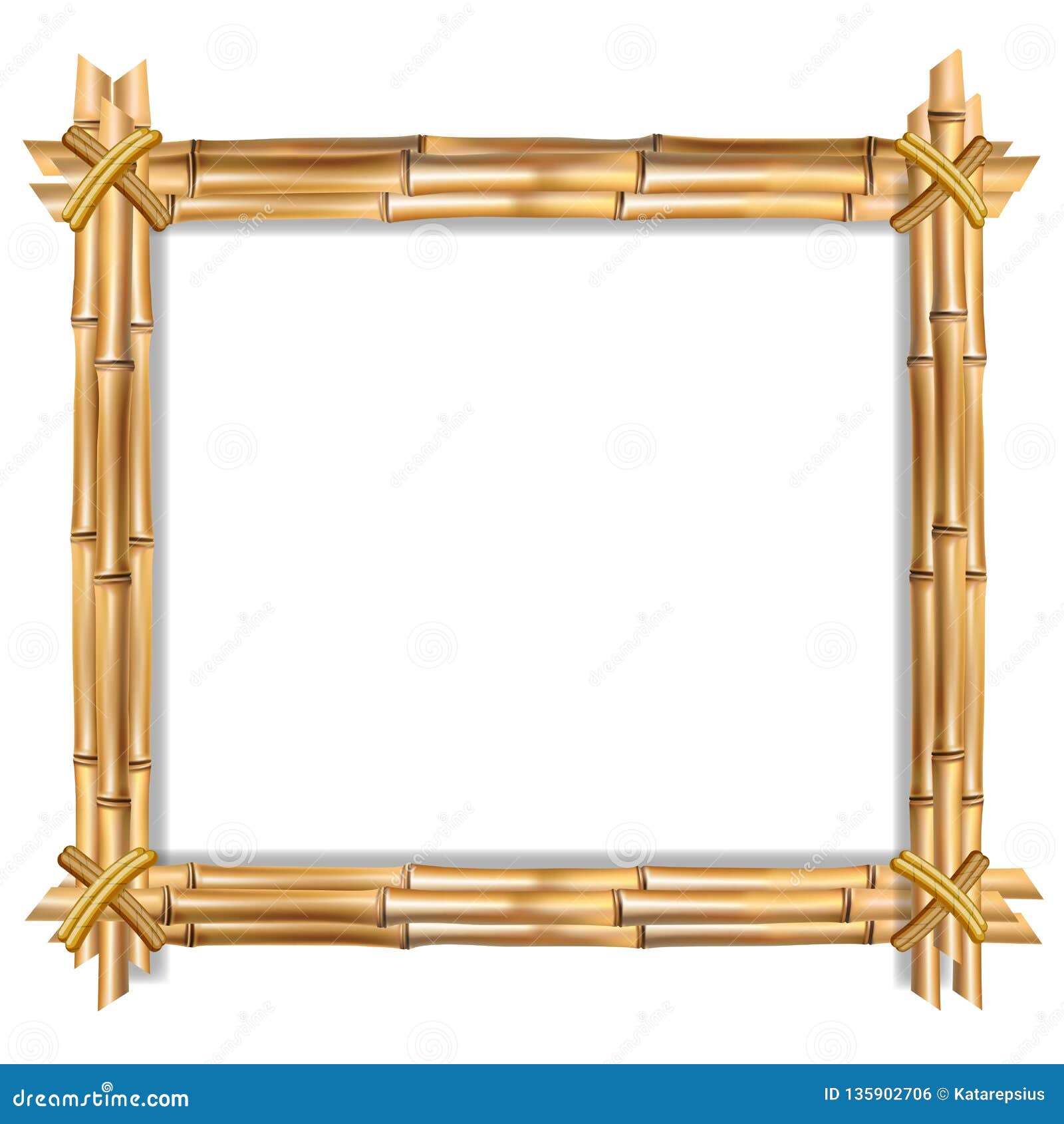 Rectangle Brown Bamboo Border Frame with Space for Text Stock ...