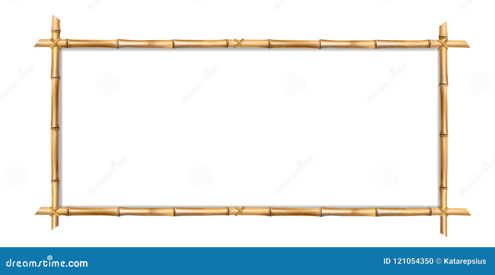 Rectangle Brown Wooden Border Frame Made Of Realistic Brown Bamboo ...