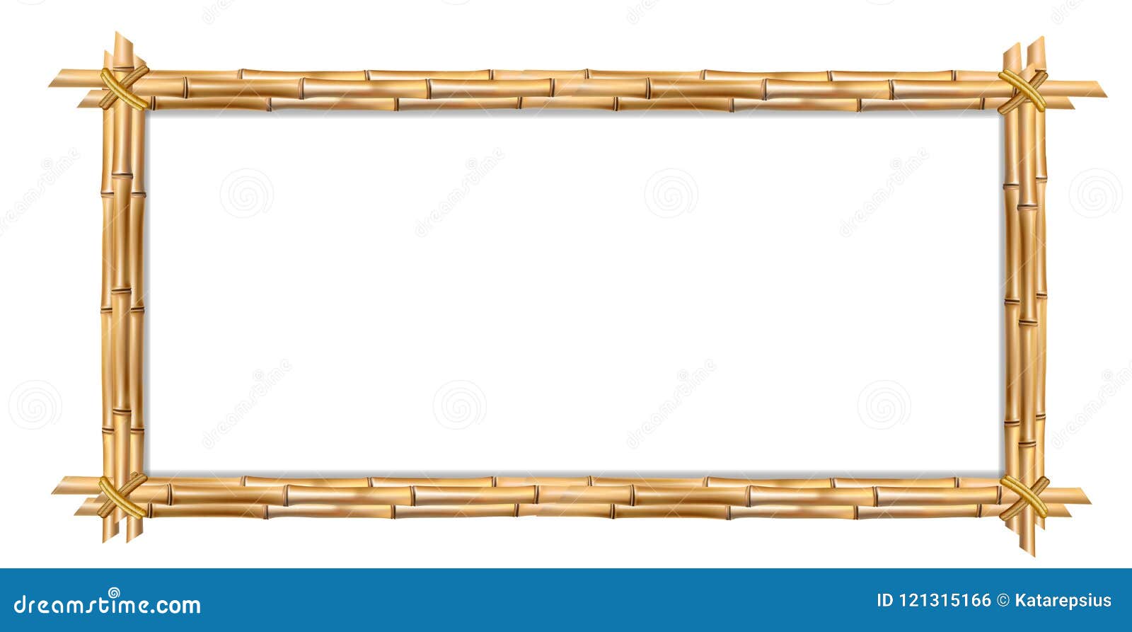 Rectangle Brown Border of Realistic Bamboo Stems with Empty Space Stock ...