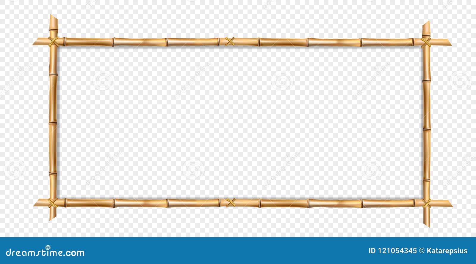 Rectangle Brown Wooden Border Frame Made Of Realistic Brown Bamboo ...