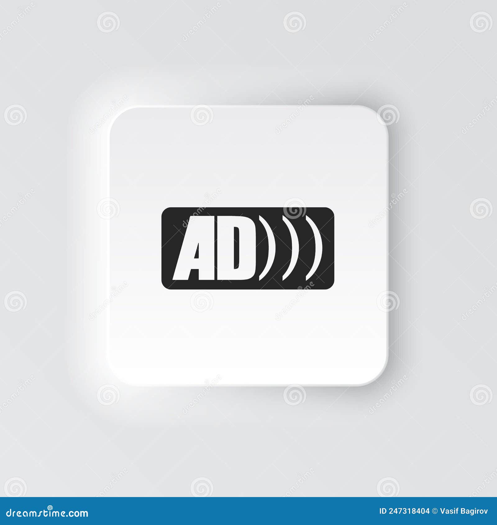 Rectangle Button Icon Ad Logo. Button Banner Rectangle Badge Interface ...