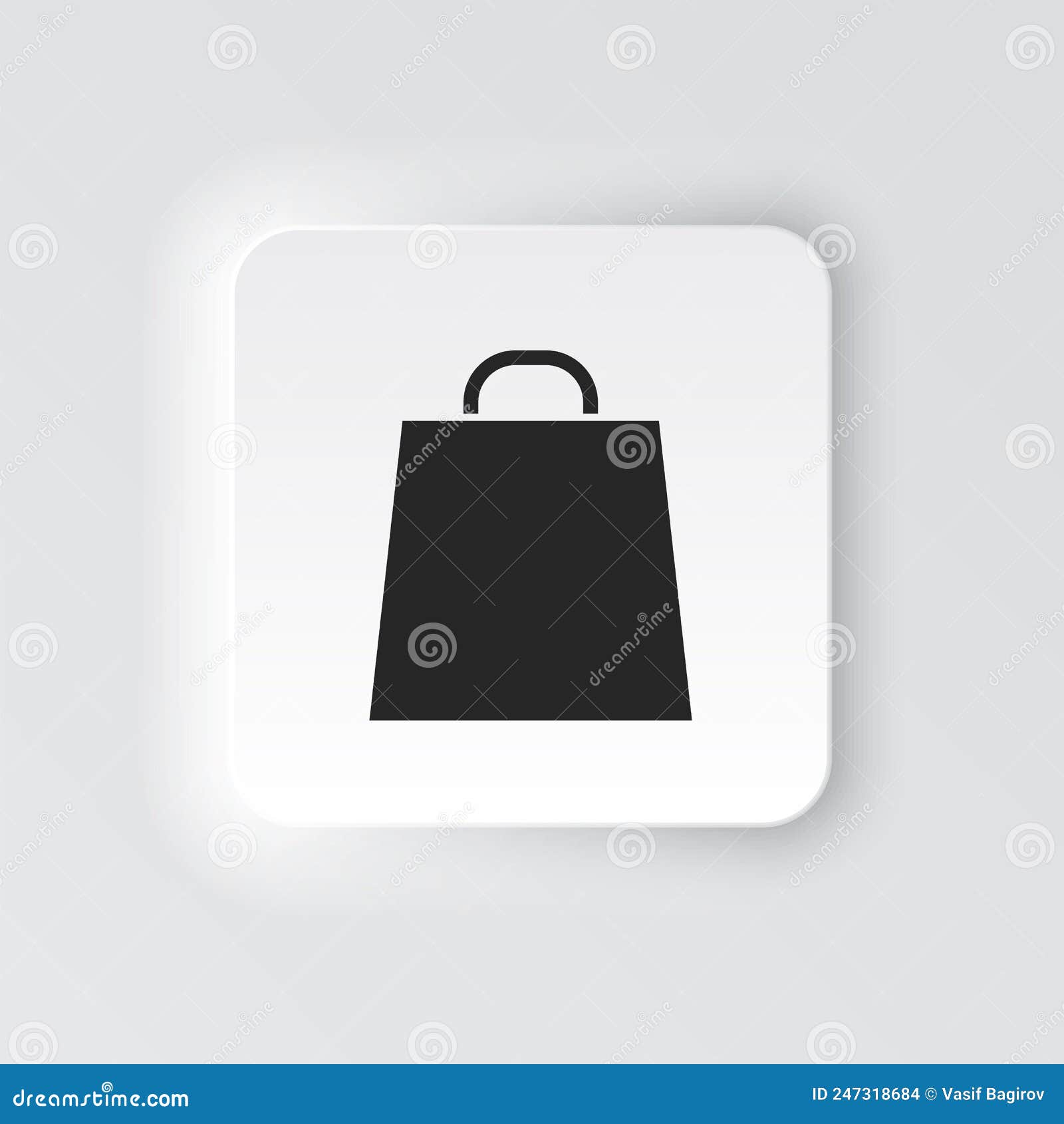 Rectangle Button Icon Bag for Going Shopping. Button Banner Rectangle ...