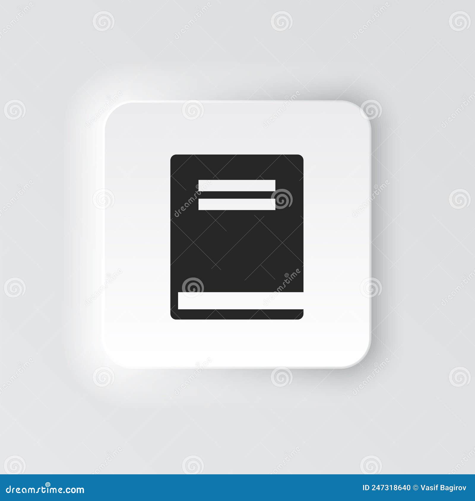 Rectangle Button Icon Book. Button Banner Rectangle Badge Interface for ...