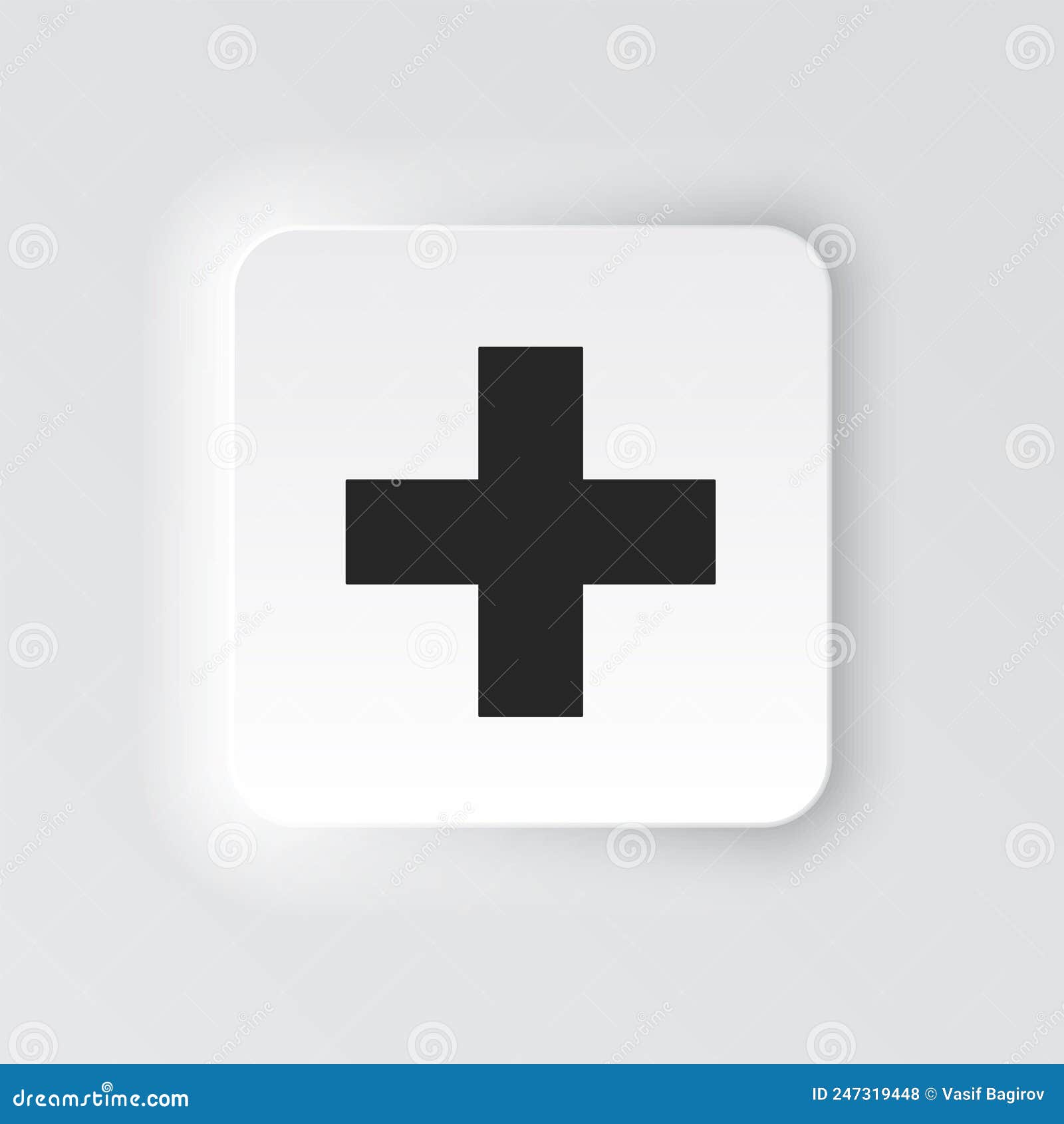 Rectangle Button Icon Medical Symbol. Button Banner Rectangle Badge ...