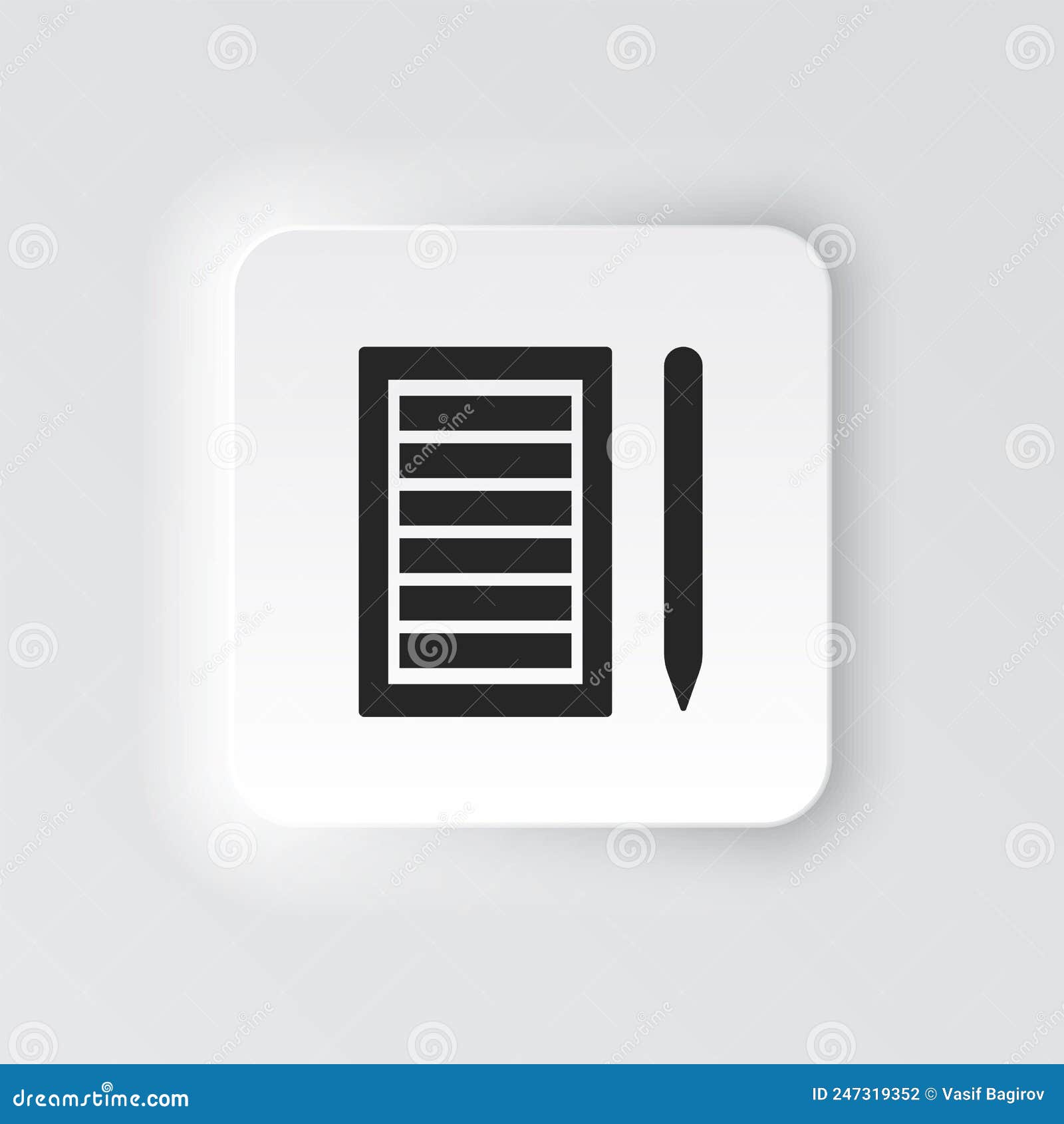 To-do List And Pencil Minimal Cartoony 3D Render Royalty-Free Stock ...