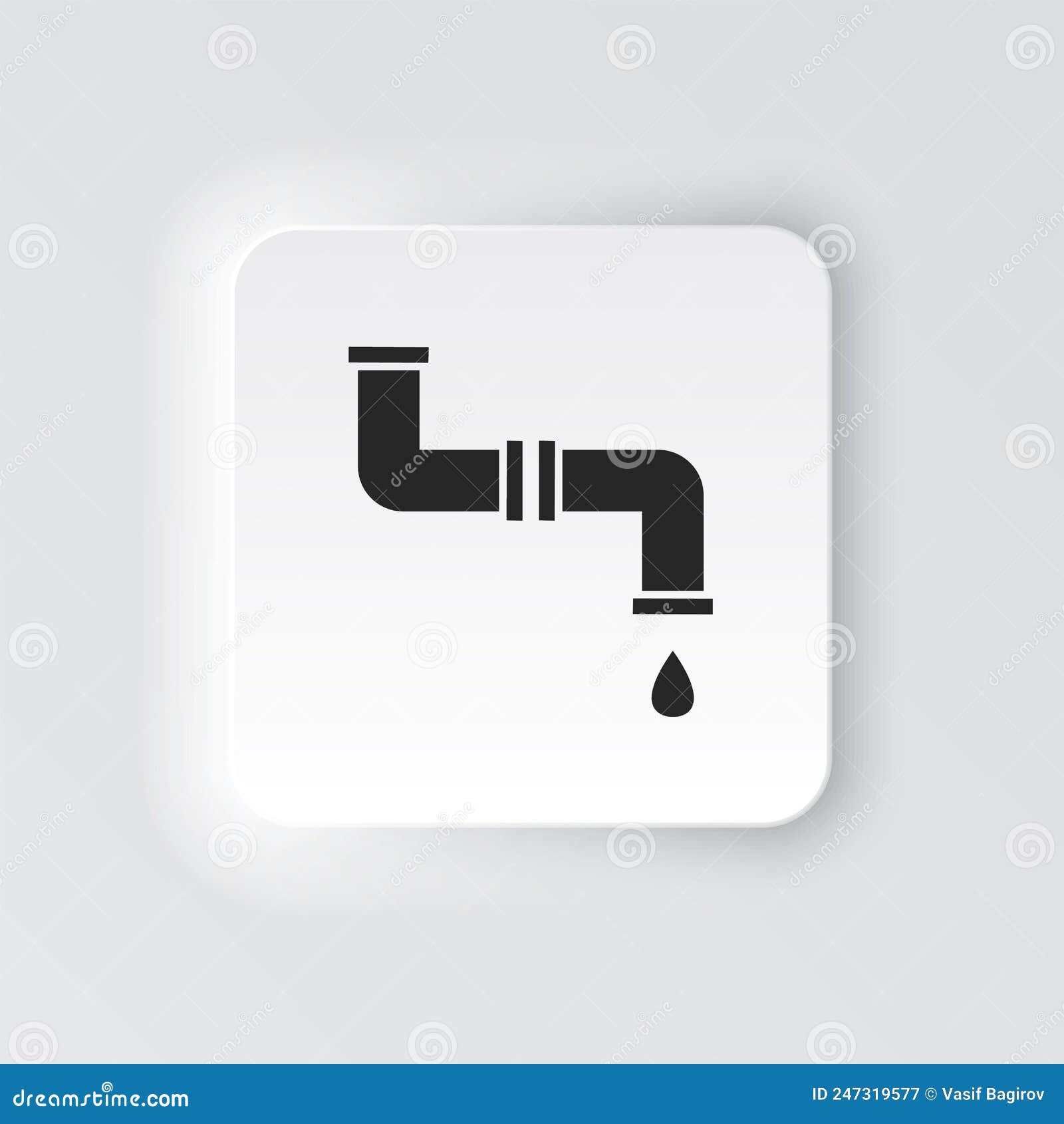 Rectangle Button Icon Pipes Water. Button Banner Rectangle Badge ...