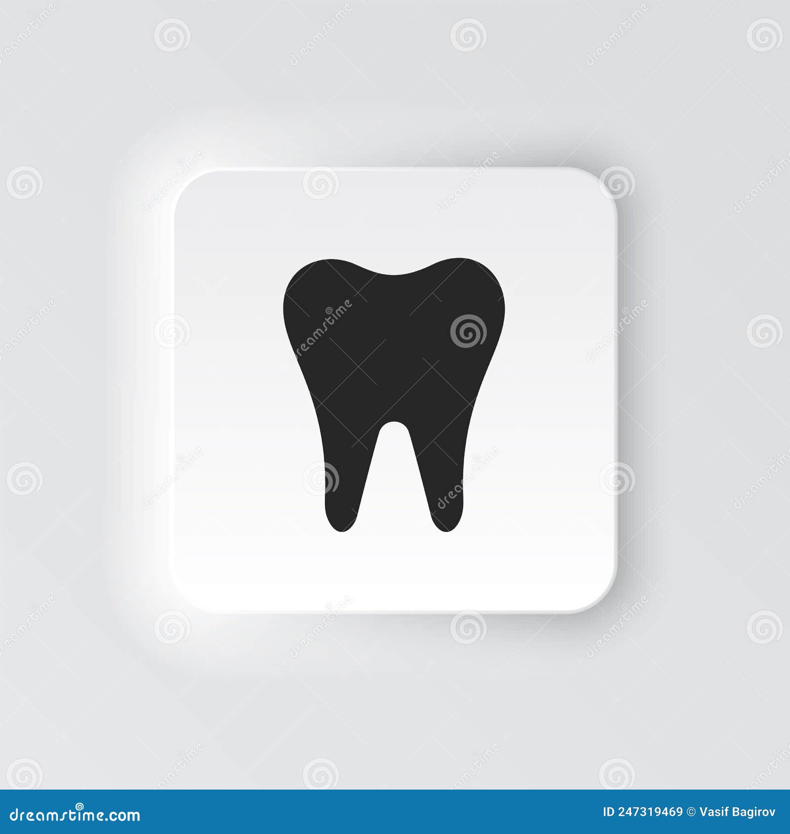 Rectangle Button Icon Tooth. Button Banner Rectangle Badge Interface ...