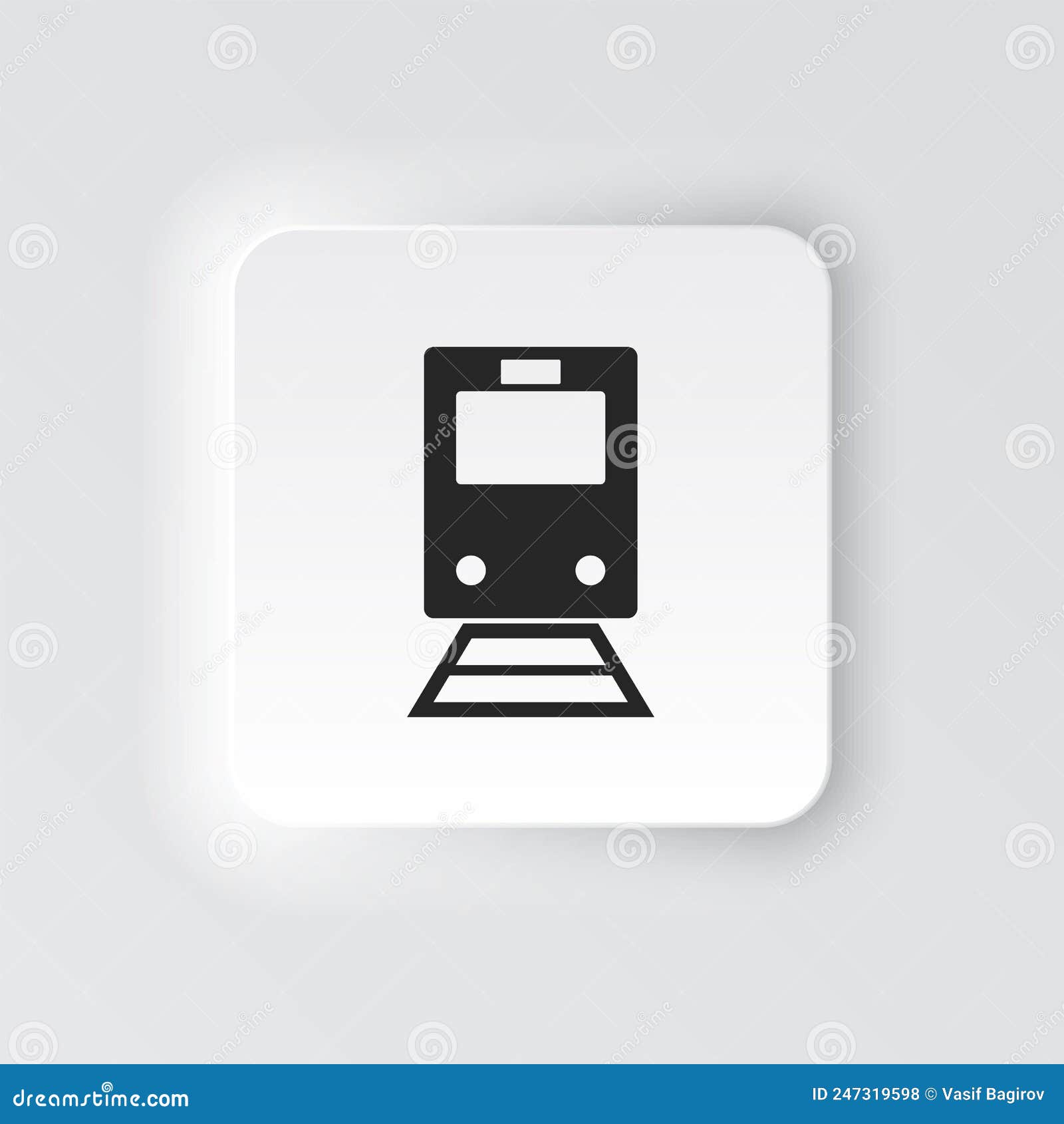 Rectangle Button Icon Train. Button Banner Rectangle Badge Interface ...