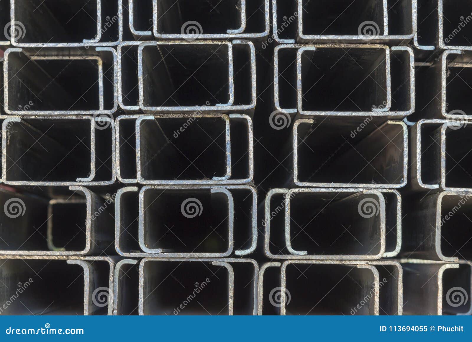 The Rectangle C Shape of Profile Pipes. Stock Image - Image of design ...