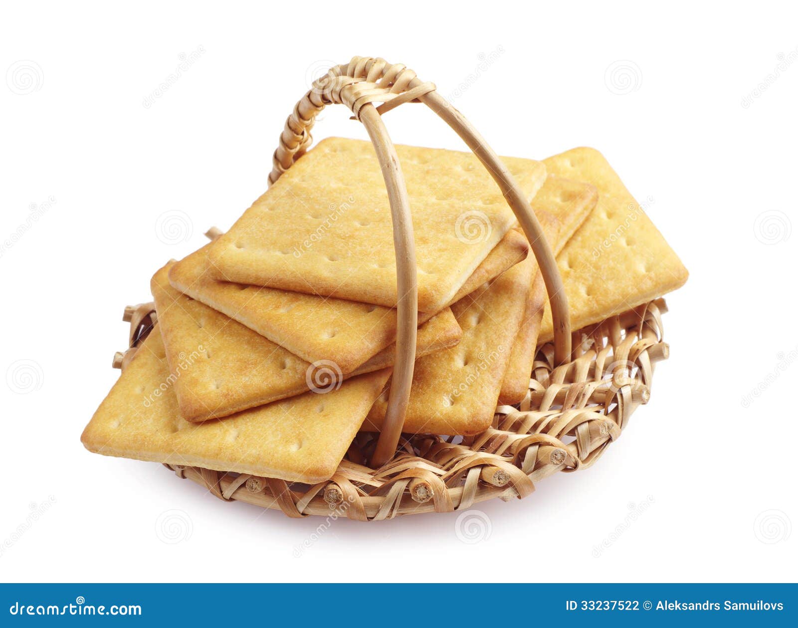 Rectangle Cheese Crackers in a Wicker Basket Stock Photo - Image of ...