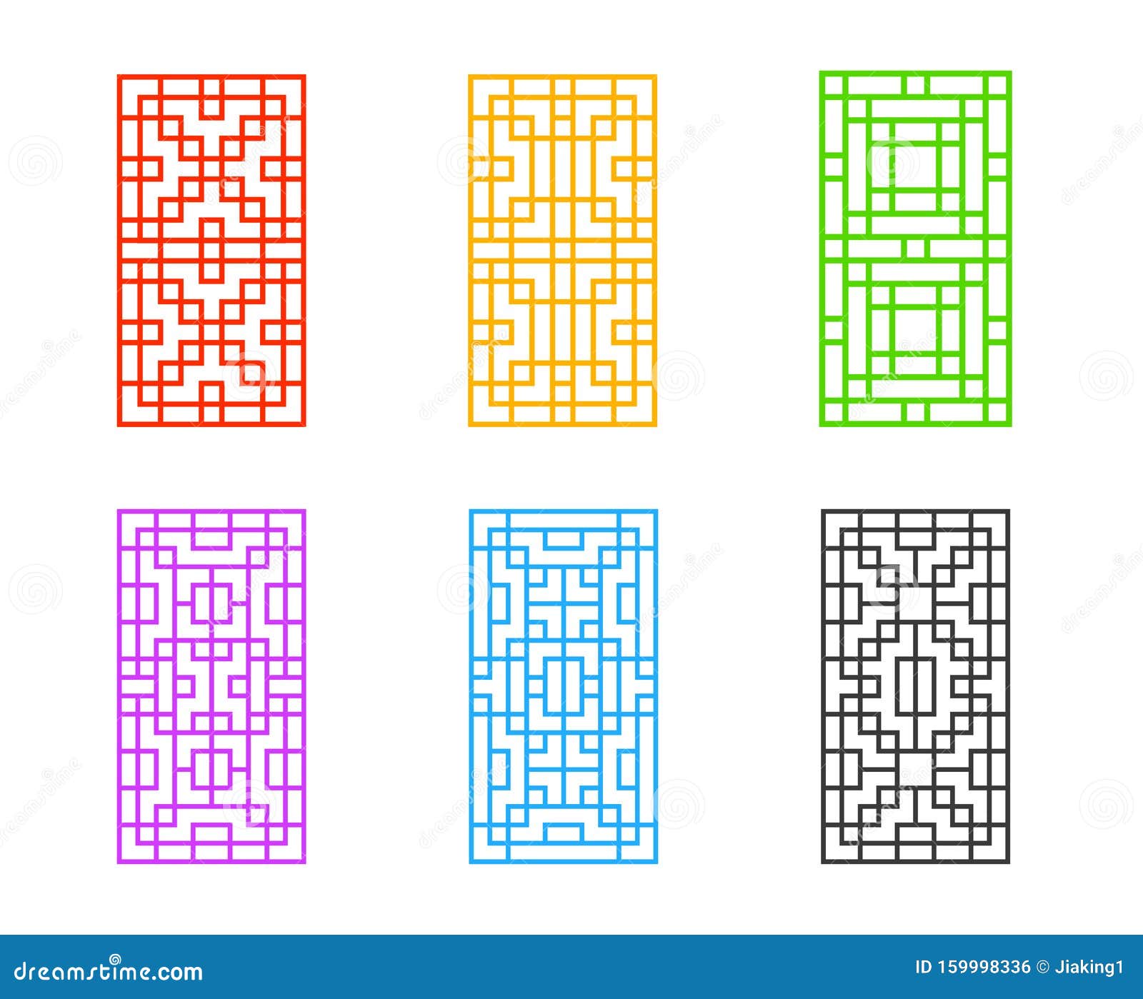 Rectangle Chinese Window Frame for Door, Vector Stock Vector ...