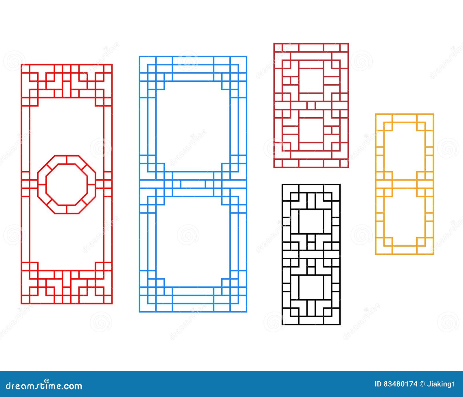 Rectangle Chinese Window with Pattern, Vector Stock Vector ...