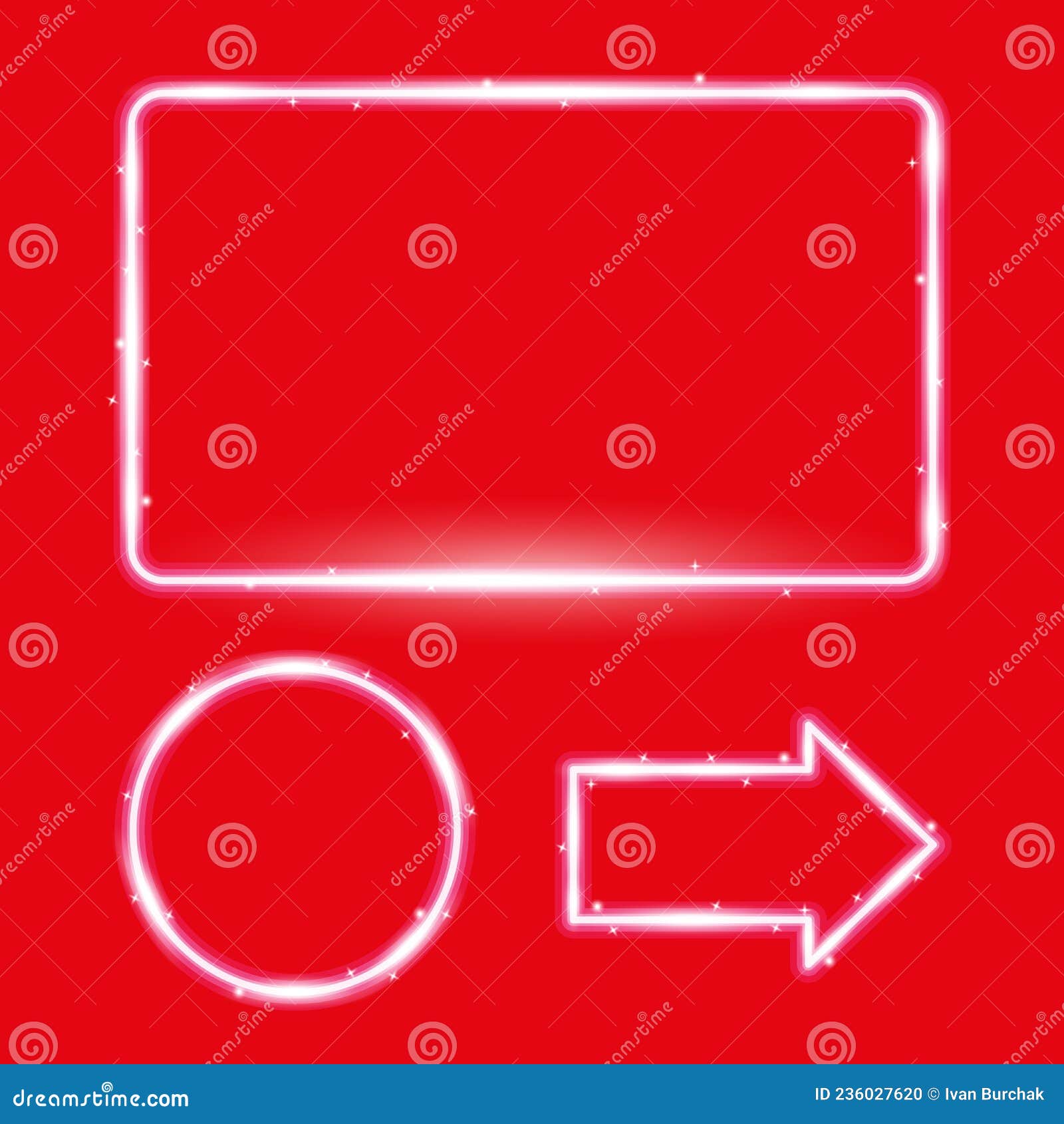 Magic Shiny Rectangle, Circle and Arrow. Vector Illustration Stock ...
