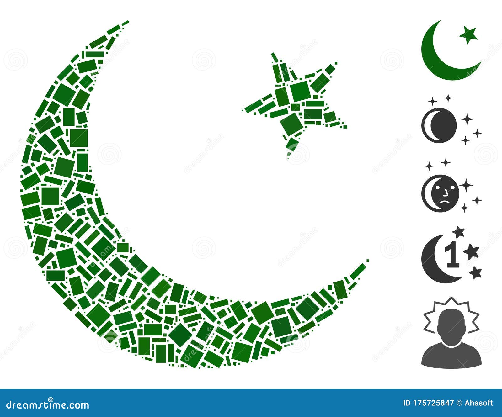 Muslim Moon Badge Cartoon Vector | CartoonDealer.com #295536991
