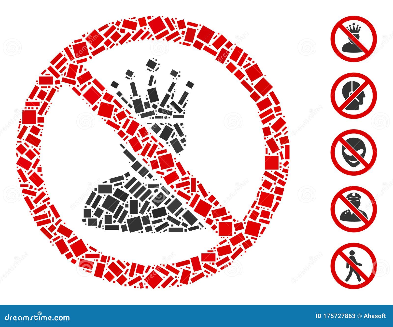 Rectangle Collage No King stock illustration. Illustration of boss ...