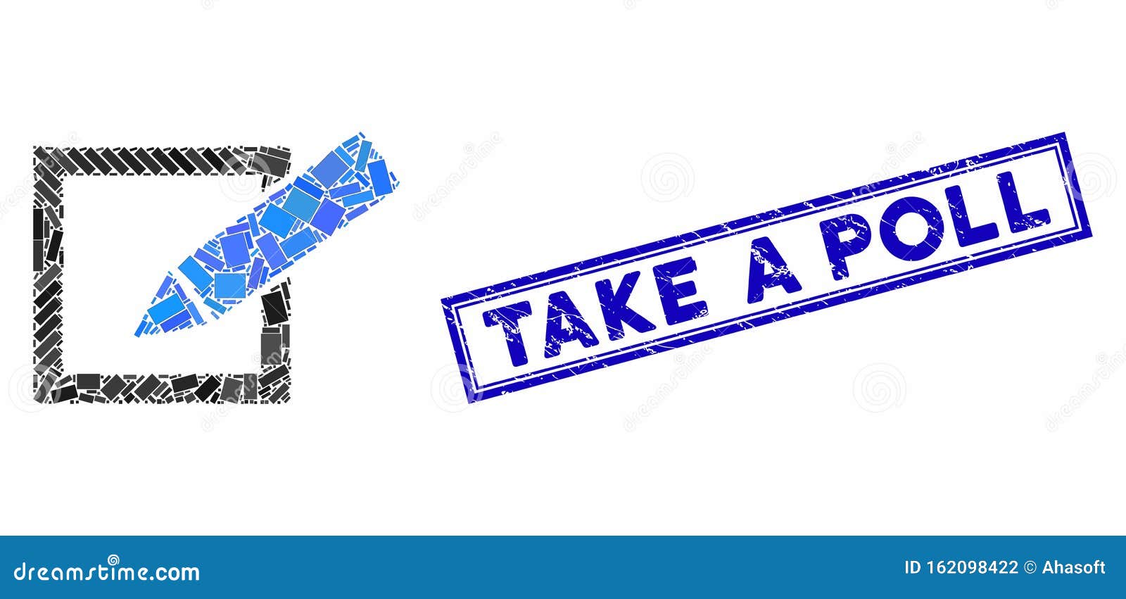 Rectangle Collage Take a Poll with Scratched Take a Poll Stamp Stock ...