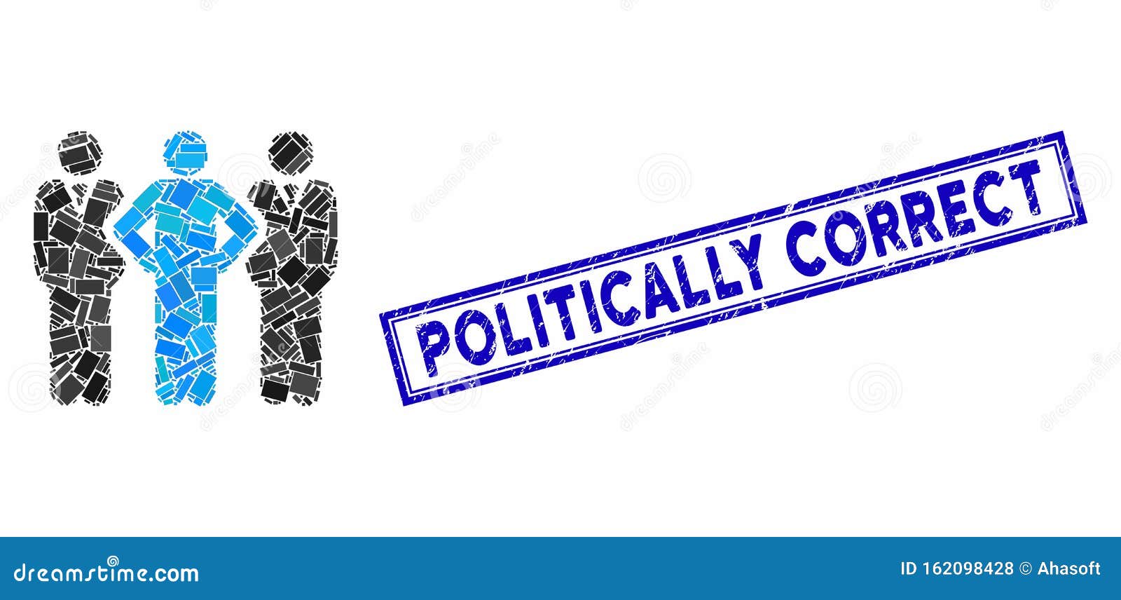Rectangle Collage Team with Textured Politically Correct Stamp Stock ...