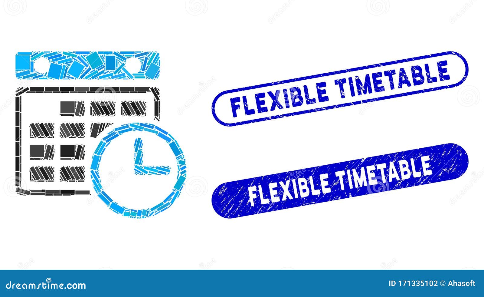 Rectangle Collage Timetable with Textured Flexible Timetable Stamps ...