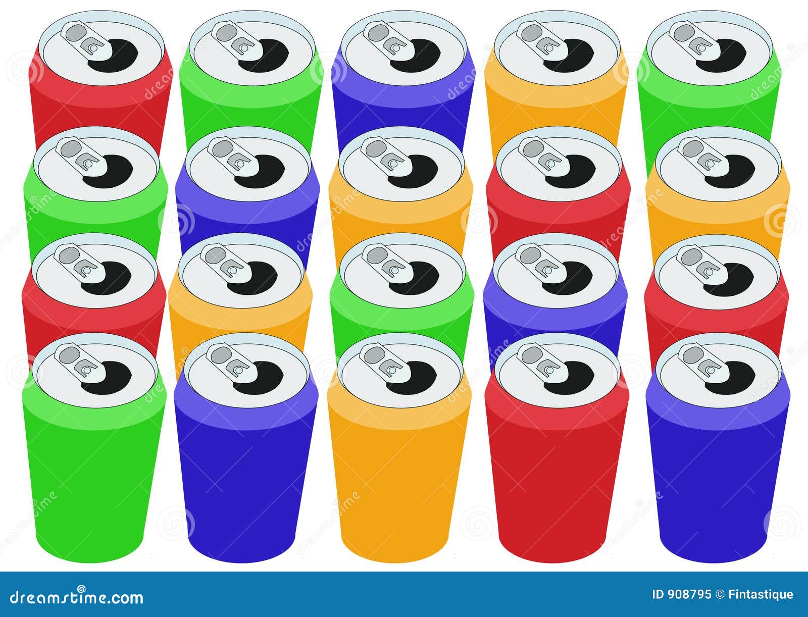 Rectangle of colorful cans stock vector. Illustration of colorful - 908795