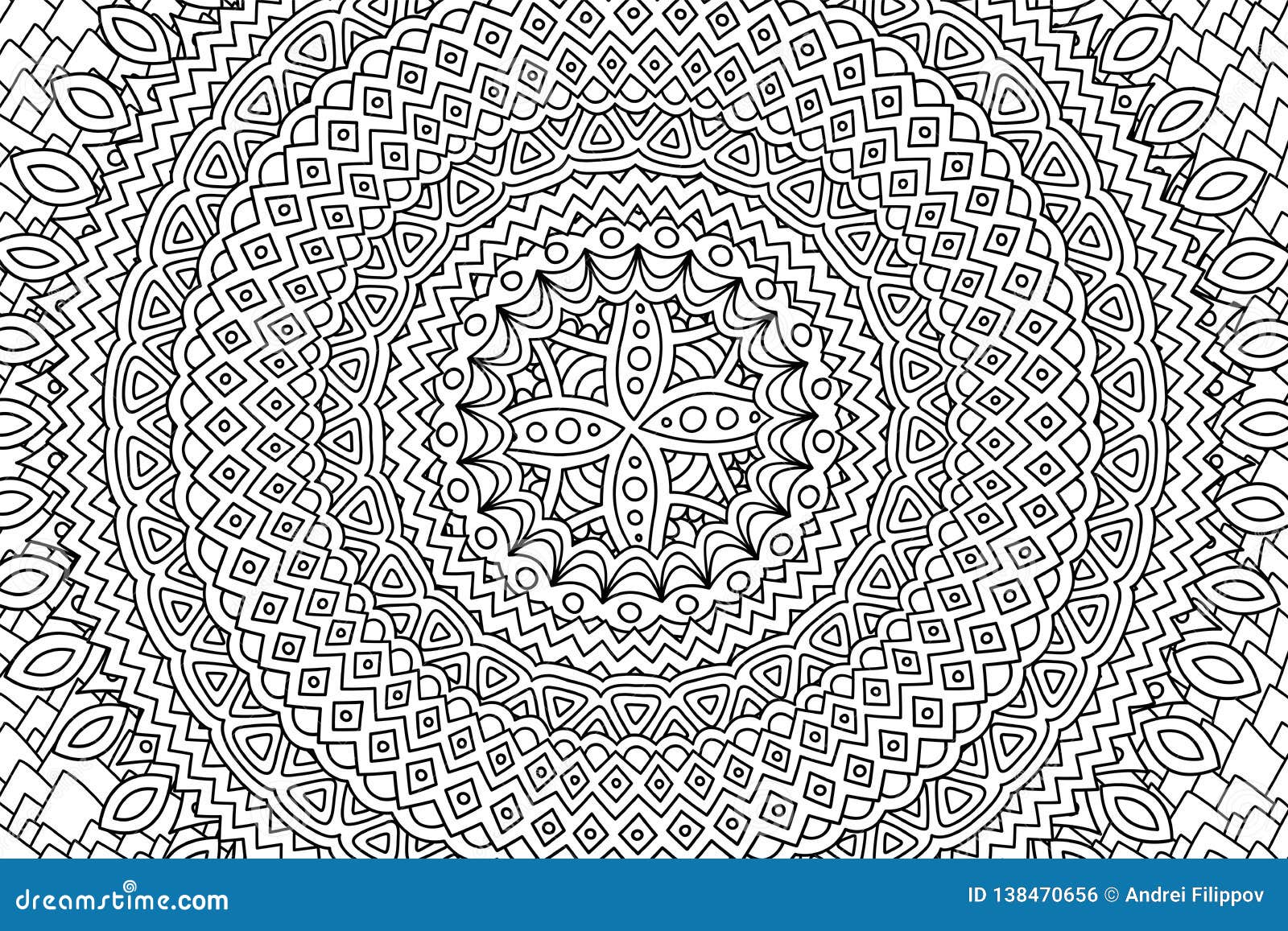 Rectangle Coloring Book Art with Round Pattern Stock Vector ...