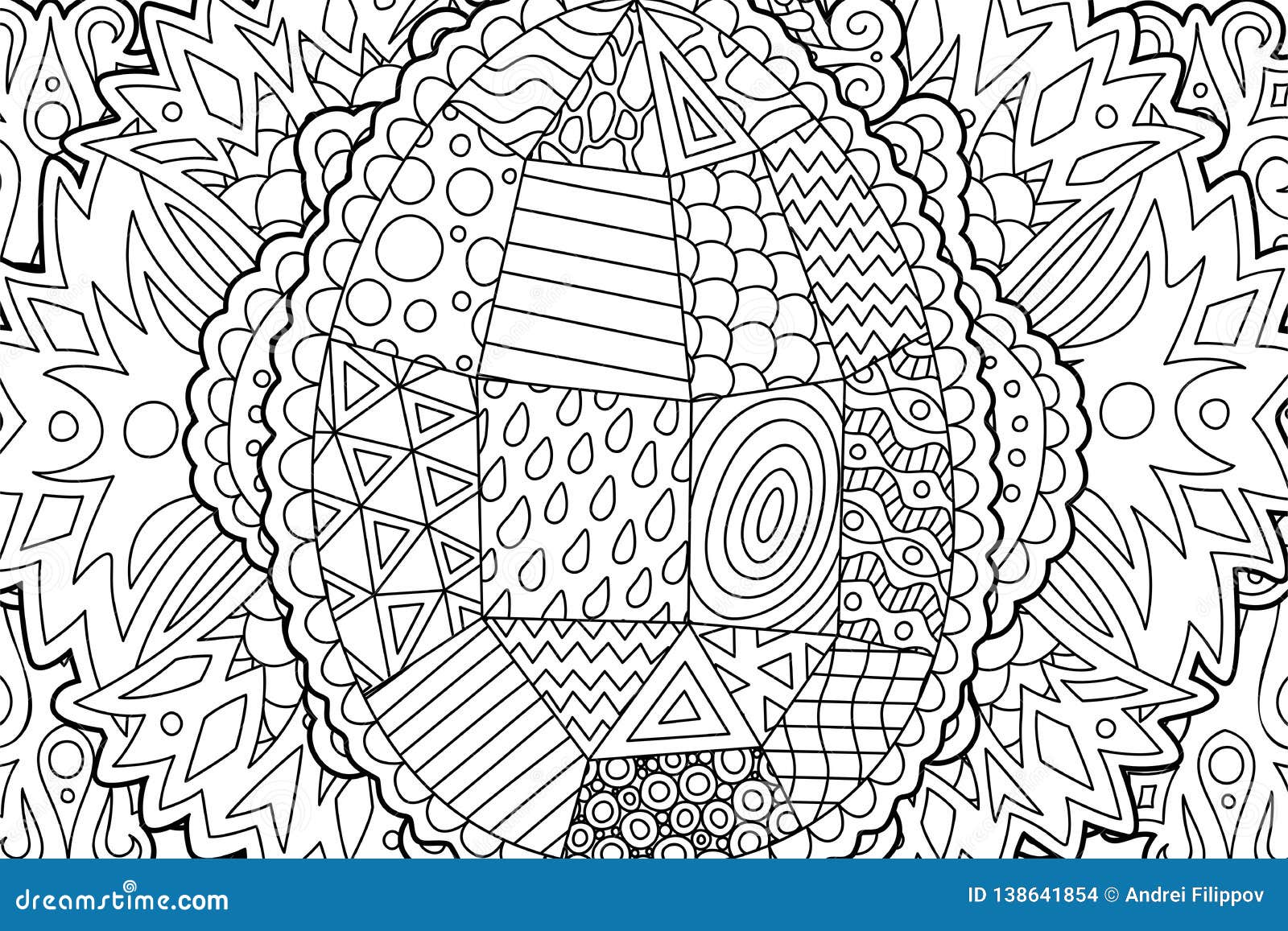 Coloring Book Page with Beautiful Abstract Pattern Stock Vector ...