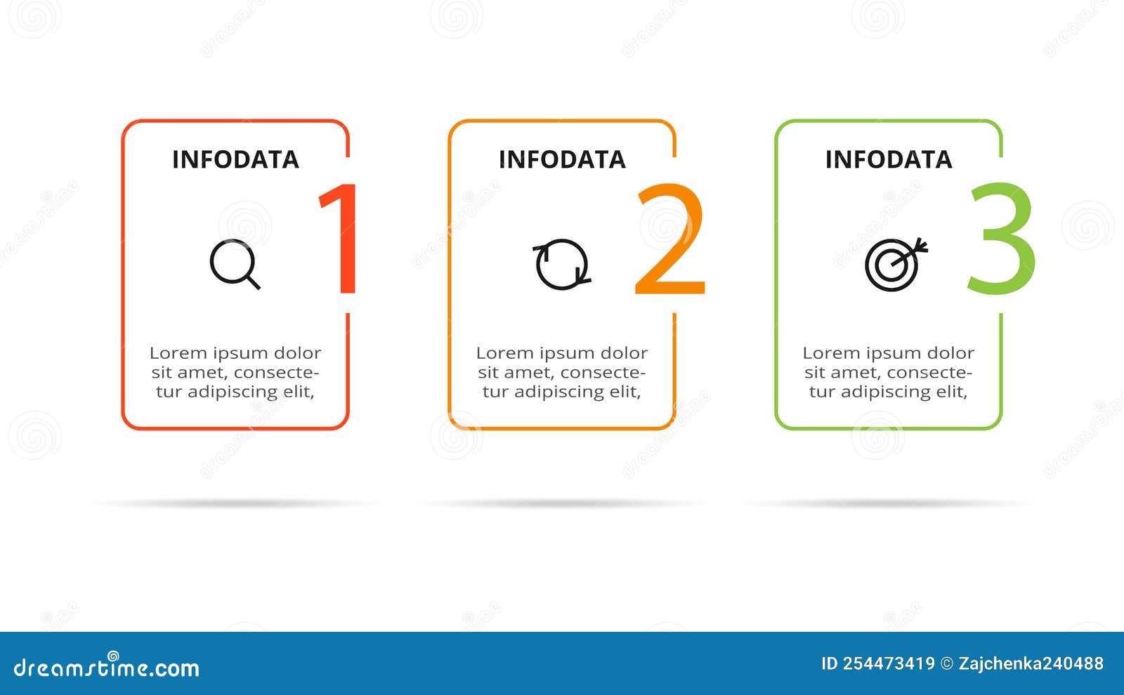 Rectangle Concept for Infographic with 3 Steps, Options, Parts or ...