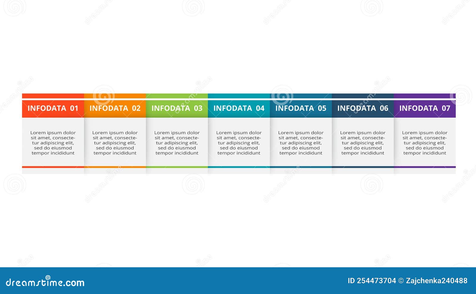 Rectangle Concept for Infographic with 7 Steps, Options, Parts or ...