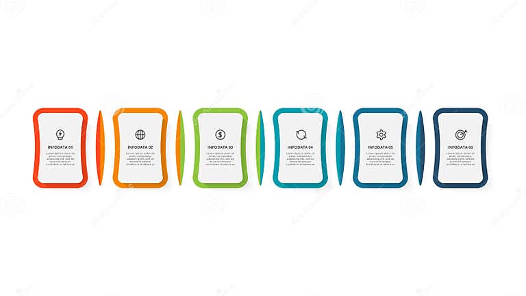 Rectangle Concept for Infographic with 6 Steps, Options, Parts or ...