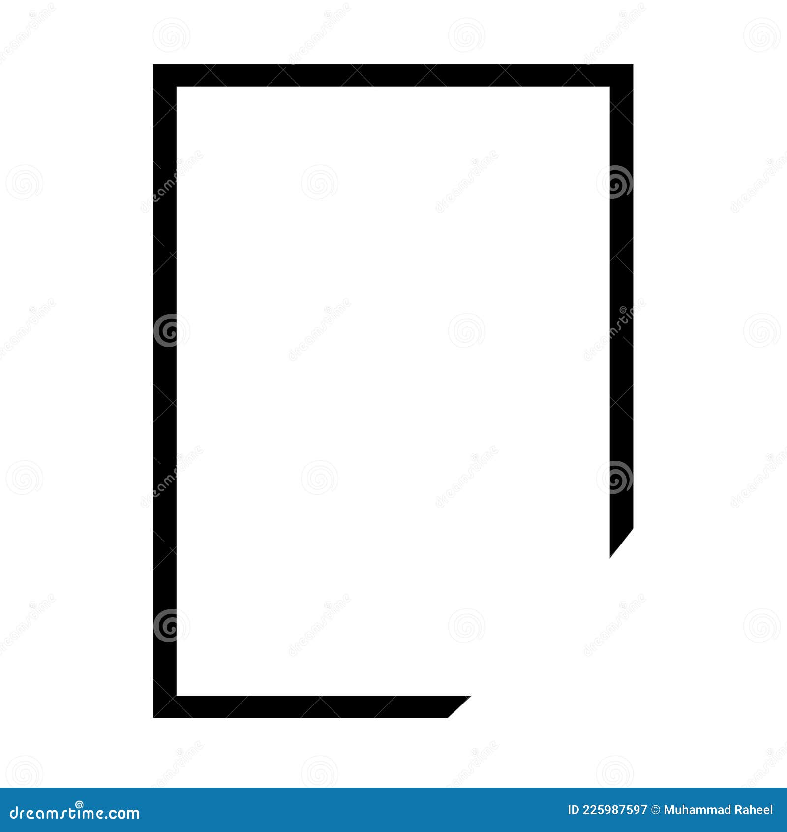 Rectangle without Corner Isolated on White Background Stock Vector ...