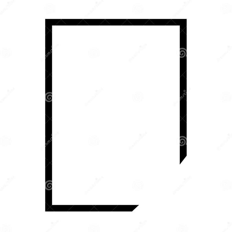 Rectangle without Corner Isolated on White Background Stock Vector ...
