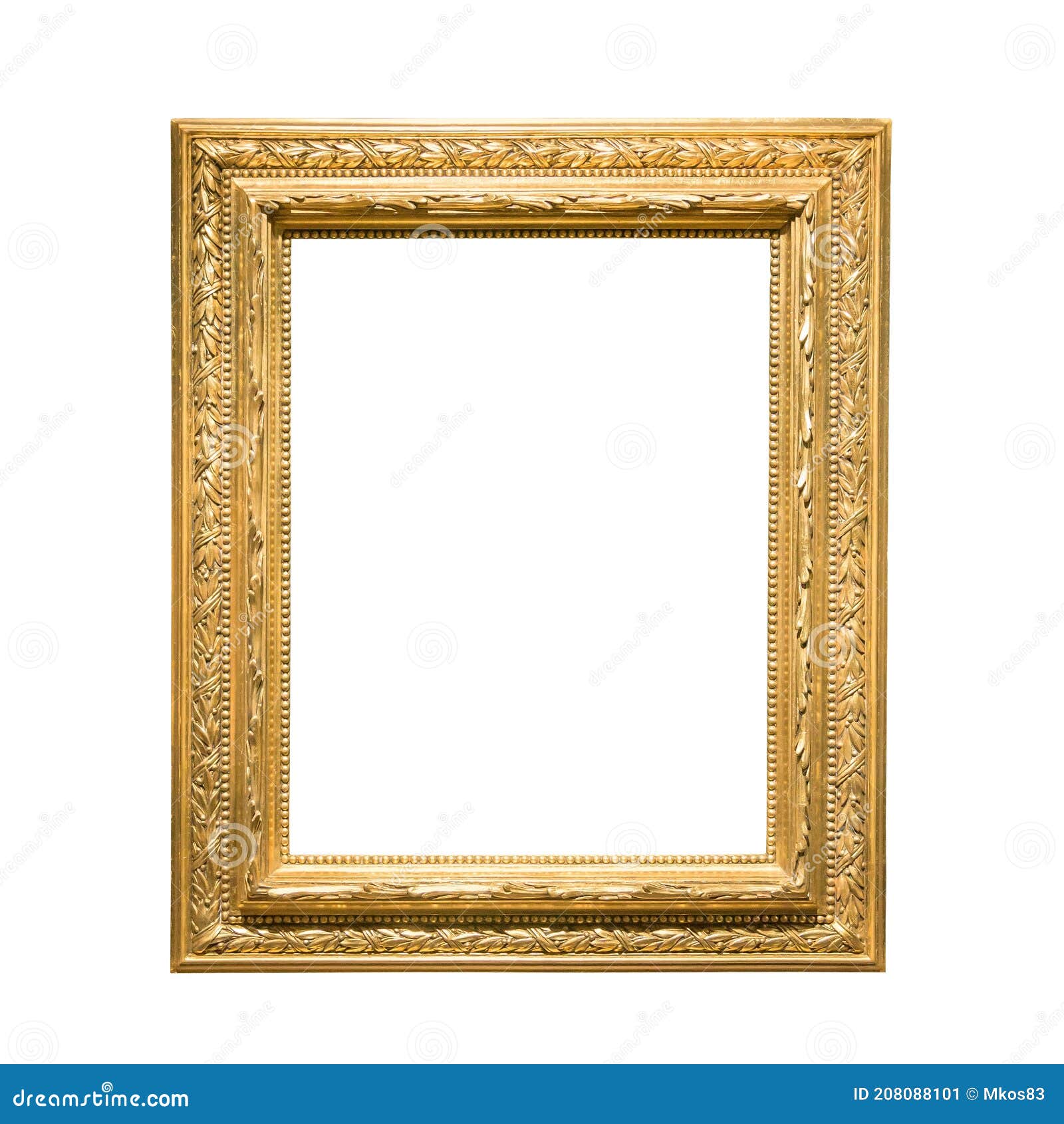 Rectangle Decorative Golden Picture Frame Stock Image - Image of gilded ...