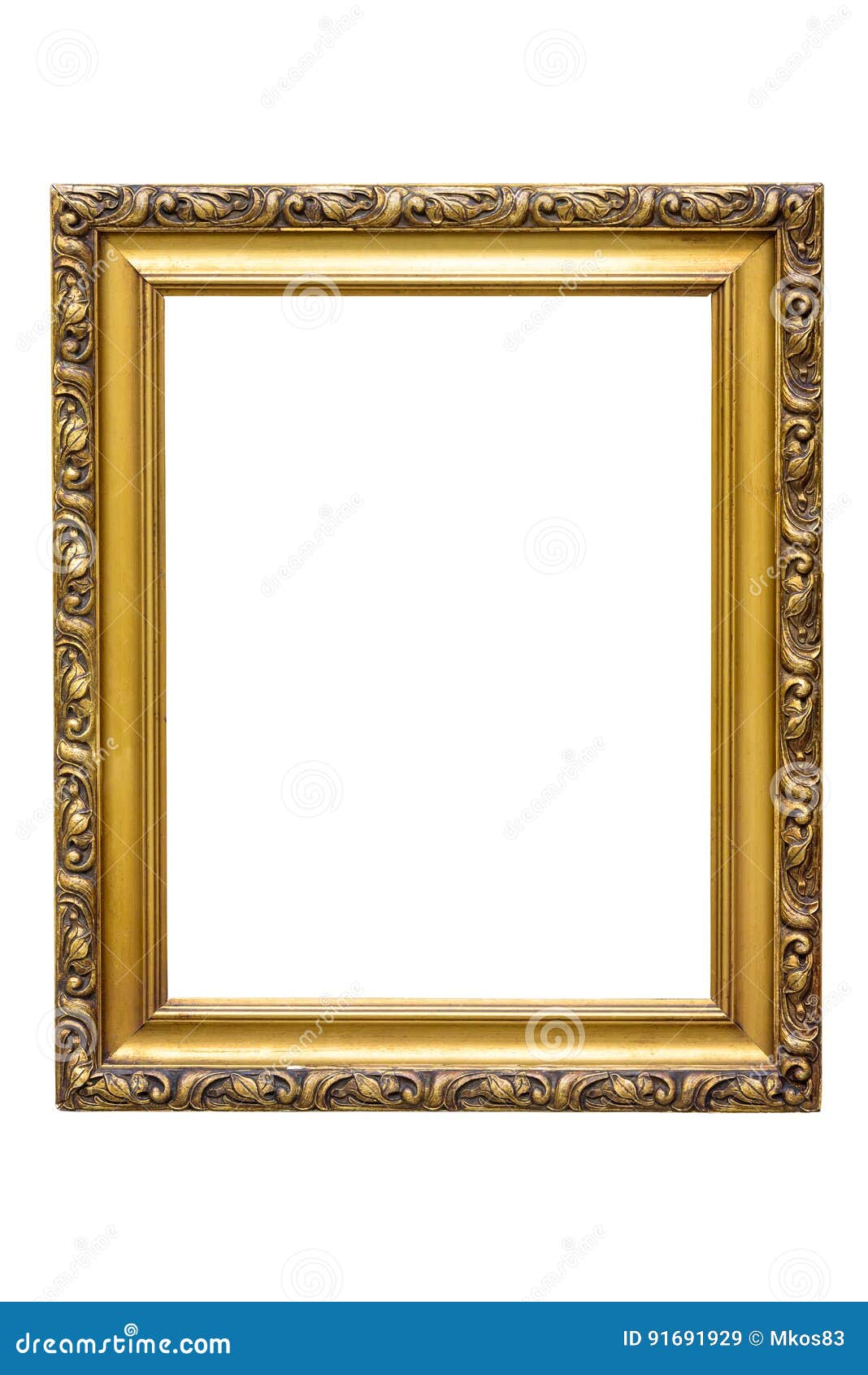 Rectangle Decorative Golden Picture Frame Stock Image - Image of ...