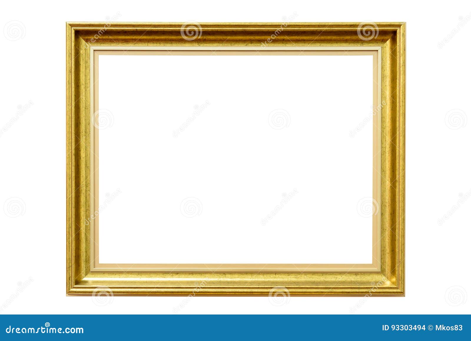 Rectangle Decorative Golden Picture Frame Stock Photo - Image of ...