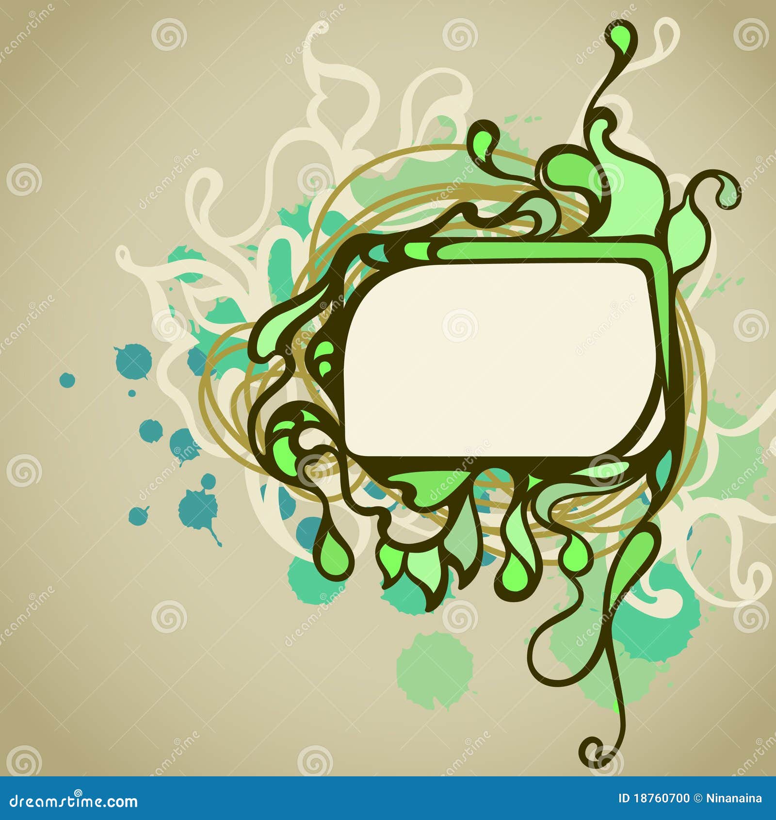 Rectangle doodle frame stock vector. Illustration of scribble - 18760700