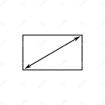 Rectangle with Double Arrow Inside. Vector Drawing with Diagonal Size ...
