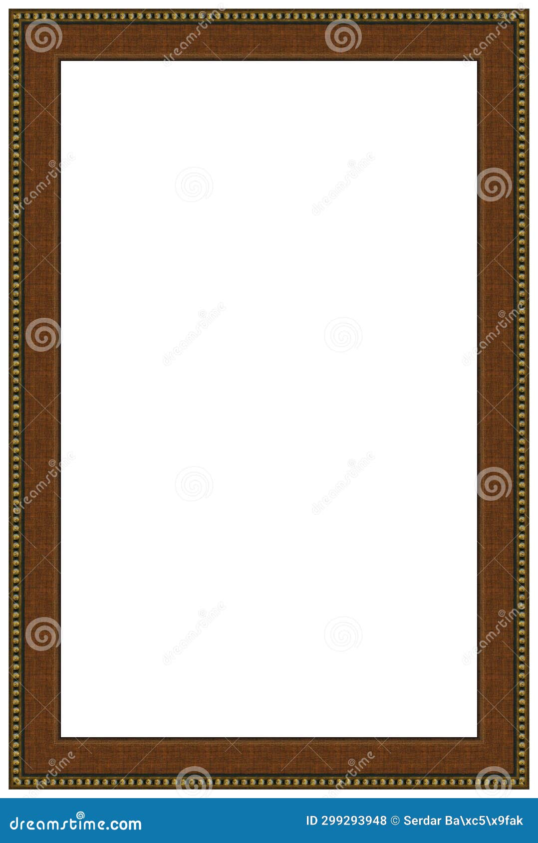 Rectangle Empty Wooden and Gold Gilded Ornamental Frame, Isolated White ...