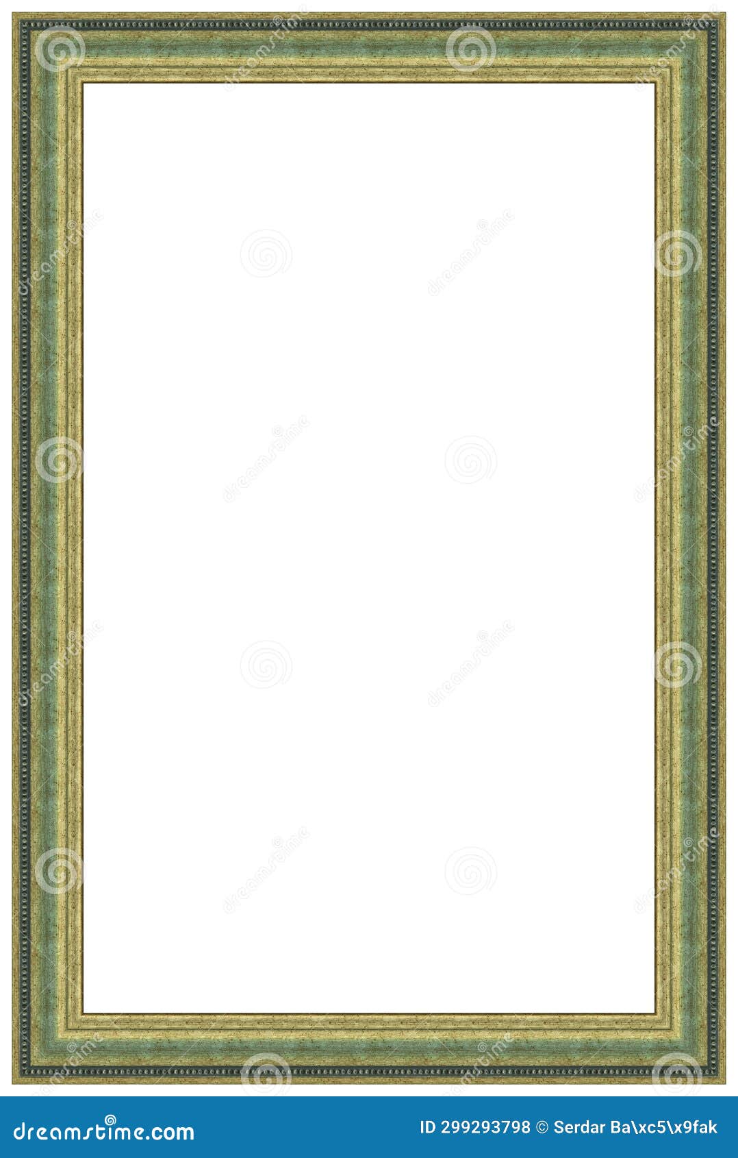 Rectangle Empty Wooden and Silver Gold Gilded Ornamental Frame ...