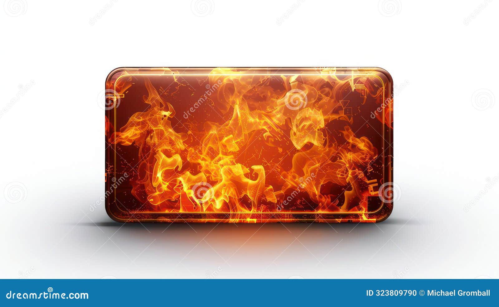 Rectangle Fire Button Isolated on White Created with Generative AI ...