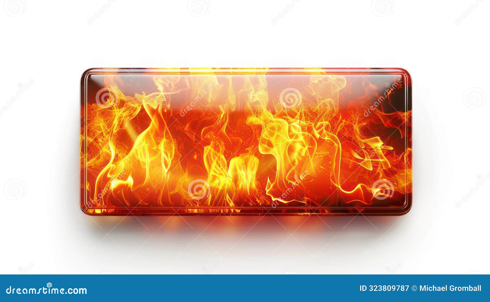 Rectangle Fire Button Isolated on White Created with Generative AI ...